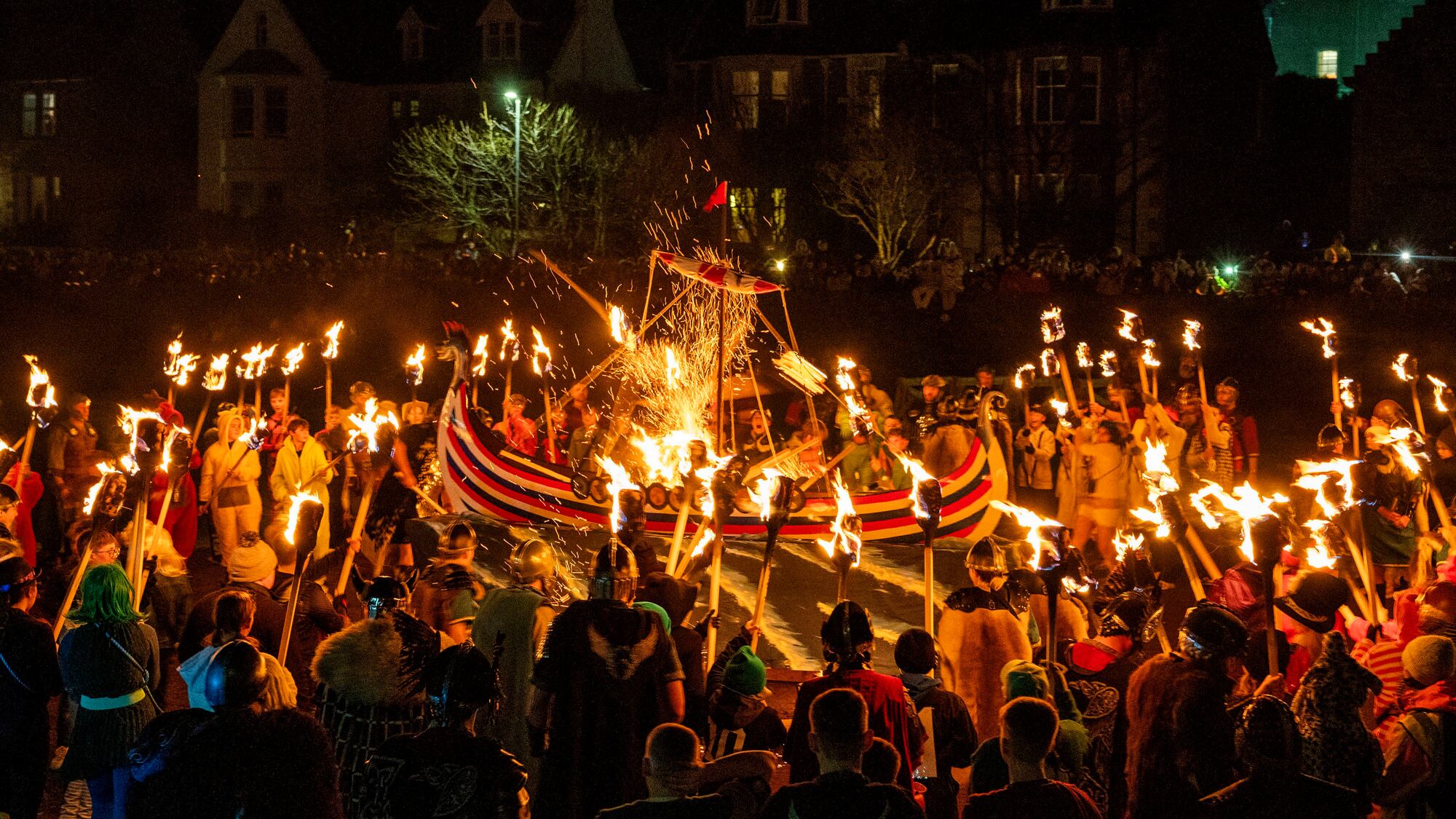 Up Helly Aa: Viking-inspired fire festival lights up Scottish island ...