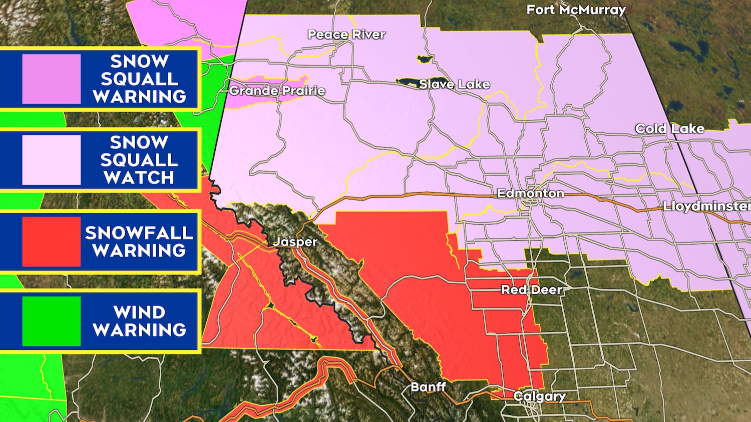 Winter storm warnings for Alberta on Feb. 26, 2026 – CTVNews