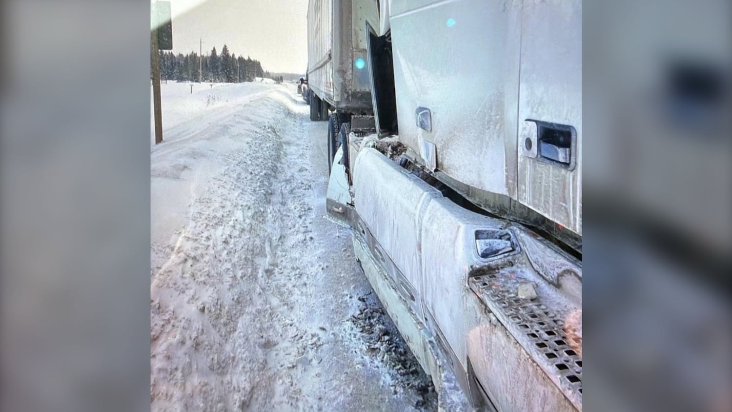 Severely damaged tractor-trailer travelling on Highway 17 – CTVNews